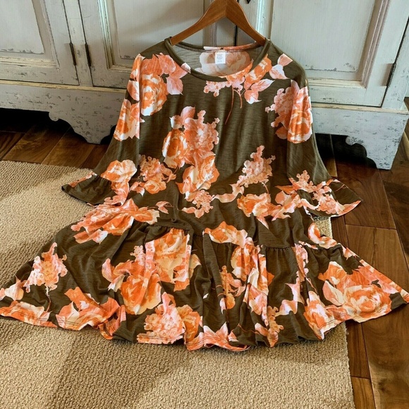 Figleaffashion | Dresses | New Plus Size Fall Floral Boho Tunic Dress ...